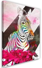 Obraz na plátně Zebra Vícebarevná abstrakce - 60x90 cm