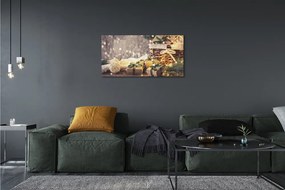 Obrazy na plátně Dárky větvičky ozdoby 125x50 cm