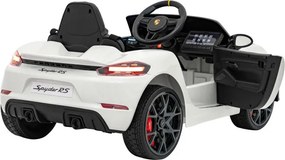 Elektrické autíčko Porsche Spyder RS ​​718 Lakýr bílé