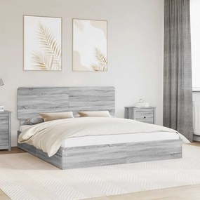 Postel s úložným prostorem se zásuvkou Šedá Sonoma 180 x 200 cm 3412663