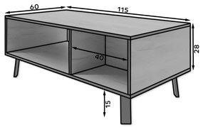 Konferenční stolek LOFTON 115x60 Hlavní barva: Artisan