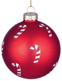 HANG ON Skleněná ozdoba Candy Cane 8 cm - červená