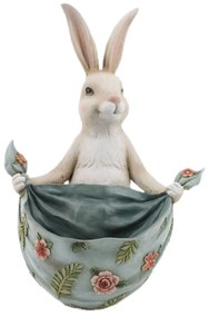 Dekorace králík s květovaným šátkem - 25*25*36 cm