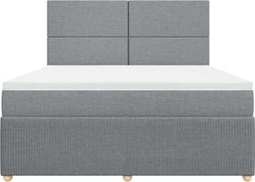 Box spring postel s matrací světle šedá 180 x 200 cm textil 3294428