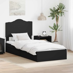 Postel s úložným prostorem Černá 70 x 190 cm Kompozitní dřevo 3413556