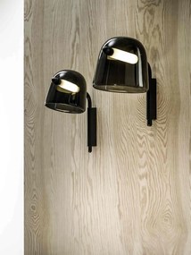 Nástěnná lampa Brokis Mona medium Wall PC970, 4000K Kabel: Textilní bílý, Povrch Montury: Černý matný komaxit, Barva skla: Fialová - transparentní sklo