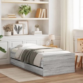 Rám postele se zásuvkami šedý sonoma 90 x 200 cm 3207376