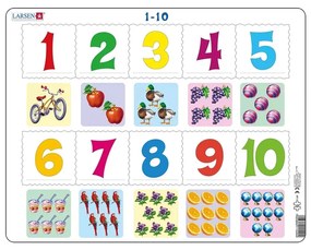 Larsen Vzdělávací puzzle Čísla 1-10 10 dílků