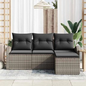 Set pohovek 4 ks Šedá polyratan 3354658