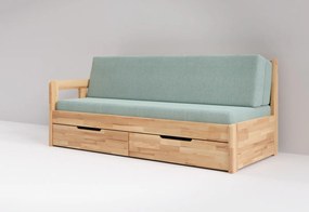 BMB Tandem Harmony rozkládací postel s levou područkou - buk Moření: Káva, Provedení: Buk průběžný, Typ: oblé rohy, Rozměr: 80/160 x 200 cm