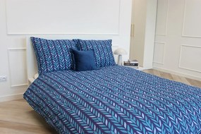 Spod Igły i Nitki Bavlněné povlečení 220x200 Kłos tmavě modrá I24