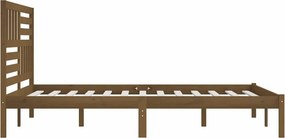 Rám postele medově hnědý masivní borovice 200 x 200 cm 3101046
