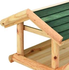 Krmítko se stojanem 37 x 28 x 100 cm masivní jedlové dřevo 316418