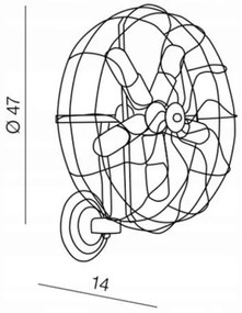 Azzardo AZ1349 - Nástěnné svítidlo FAN 5xE27/60W/230V