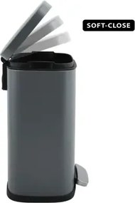 Spirella AKIRA pedálový odpadkový koš 12 L matná šedá / ocel / soft-cl