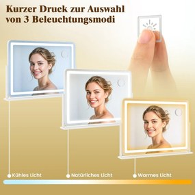 Costway Kosmetické zrcátko s osvětlením velké kosmetické zrcátko s 10 x