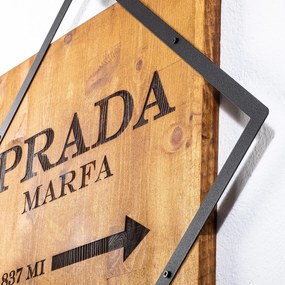 Nástěnná dřevěná dekorace PRADA hnědá/černá