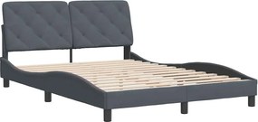 Rám postele bez matrace tmavě šedý 140 x 190 cm samet 3207918
