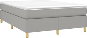 Rám postele s boxspringem světle šedý 140 x 190 cm textil 3120953