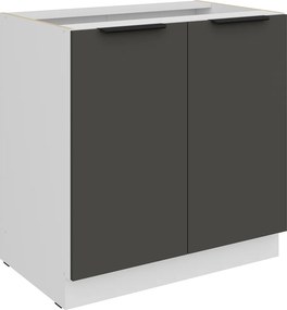 ARIA po | dolní skříňka 80 D 2F policová | 80 cm | ANTI FINGERPRINT povrch | bílá/šedá grafit