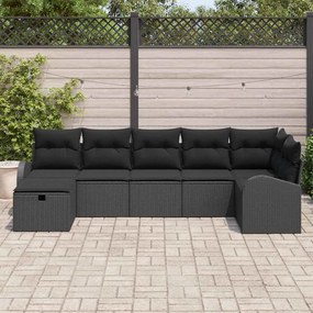 Set pohovek 7 ks Černá polyratan 3359102