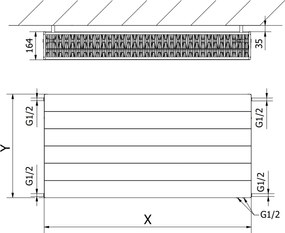 Mexen, Mexen Line CVL33 panelový radiátor 300 x 900 mm, spodní připojení, 1116 W, bílý - W633L-030-090-00