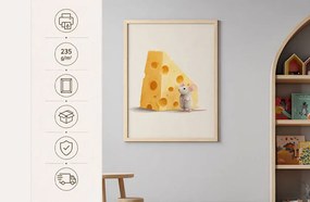 Myší dobrodružství - obraz - Myška u velkého sýra 81 - A4 – 210 × 297 mm - 159 Kč