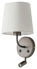 Redo Nástěnná LED lampa Piccadilly 1xE27 + LED 3W Barva: Saténový nikl, Barva stínidla: vrstvená béžová