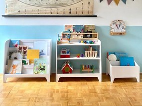 Wamm Cosy Room Montessori knihovna do dětského pokoje s počítadlem Zvolte barvu: Nelakovaná