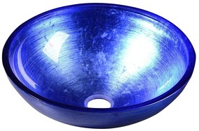 Sapho Sapho, MURANO BLU skleněné umyvadlo na desku, průměr 40cm, modré, AL5318-65