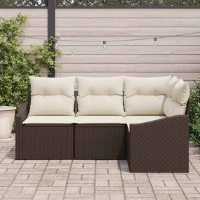 Set pohovek 4 ks Hnědá polyratan 3346698
