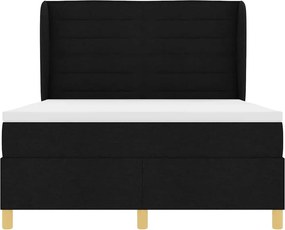 Postel s boxspringem s matrací s čelo Černý 200 x 160 cm textil 3340699