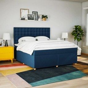Box spring postel s matrací modrá 180x200 cm textil 3291379
