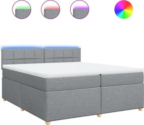 Box spring postel s matrací světle šedá 200 x 200 cm textil 3289087