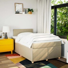 Box spring postel s matrací krémová 120x200 cm textil 3288945