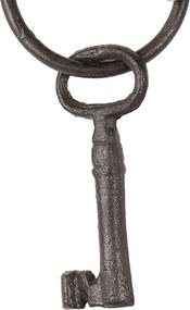 Hnědá litinová dekorace svazek staré klíče - 6*3*13 cm