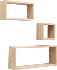 XXXLutz SADA NÁSTĚNNÝCH REGÁLŮ, barvy dubu Carryhome - Nástěnné regály - 008443018801