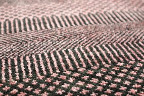 Diamond Carpets India, Ručně vázaný kusový koberec Diamond DC-MCN Black/rust, 140x200, červená, chodba / předsíň