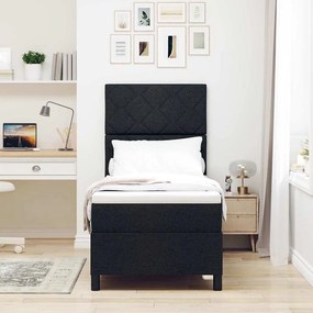 Postel s boxspringem s čelo Černá 80 x 200 cm textil 3339422