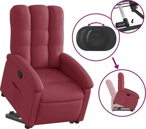 Zvedací polohovací křeslo vínové textil 3204095