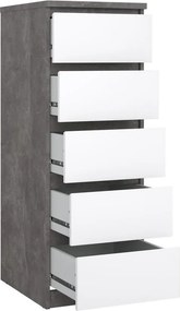 Komoda Simplicity 40 x 50 x 111,5 cm, šedá / bílý lesk