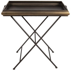 Zlato hnědý kovový odkládací stolek Rodys - 66*40*61 cm
