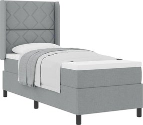 Postel s boxspringem s polštářem Světle šedá 200 x 80 cm textil 3341672