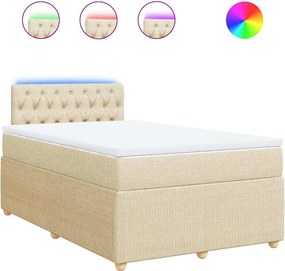 Box spring postel s matrací krémová 120x200 cm textil 3289735