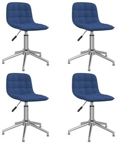 Otočné jídelní židle 4 ks modré textil,  3086785