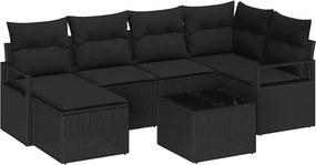 Set pohovek 7 ks Černá polyratan 3346463