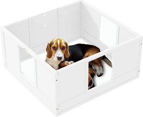 PawHut Box na štěňata, ohrádka pro štěňata s nastavitelnými dveřmi, ohrádka pro psy s protiskluzovými nožičkami, box pro štěňata pro středně velké psy