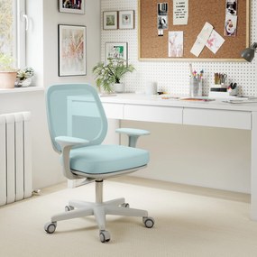 Vinsetto Kancelářská židle, ergonomická psací židle s otočnou funkcí, výškově nastavitelná, 55 x 48 x 82,5-94,5 cm, zelená
