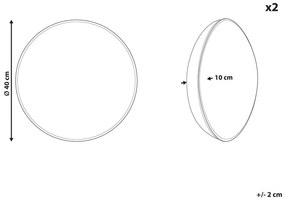 Sada 2 zahradních polštářů s motivem listů ⌀ 40 cm bílé/modré TORBORA Beliani