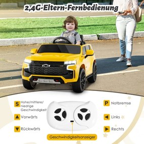 Costway Dětské elektrické auto Chevrolet s 2,4 G dálkovým ovládáním a – žluť